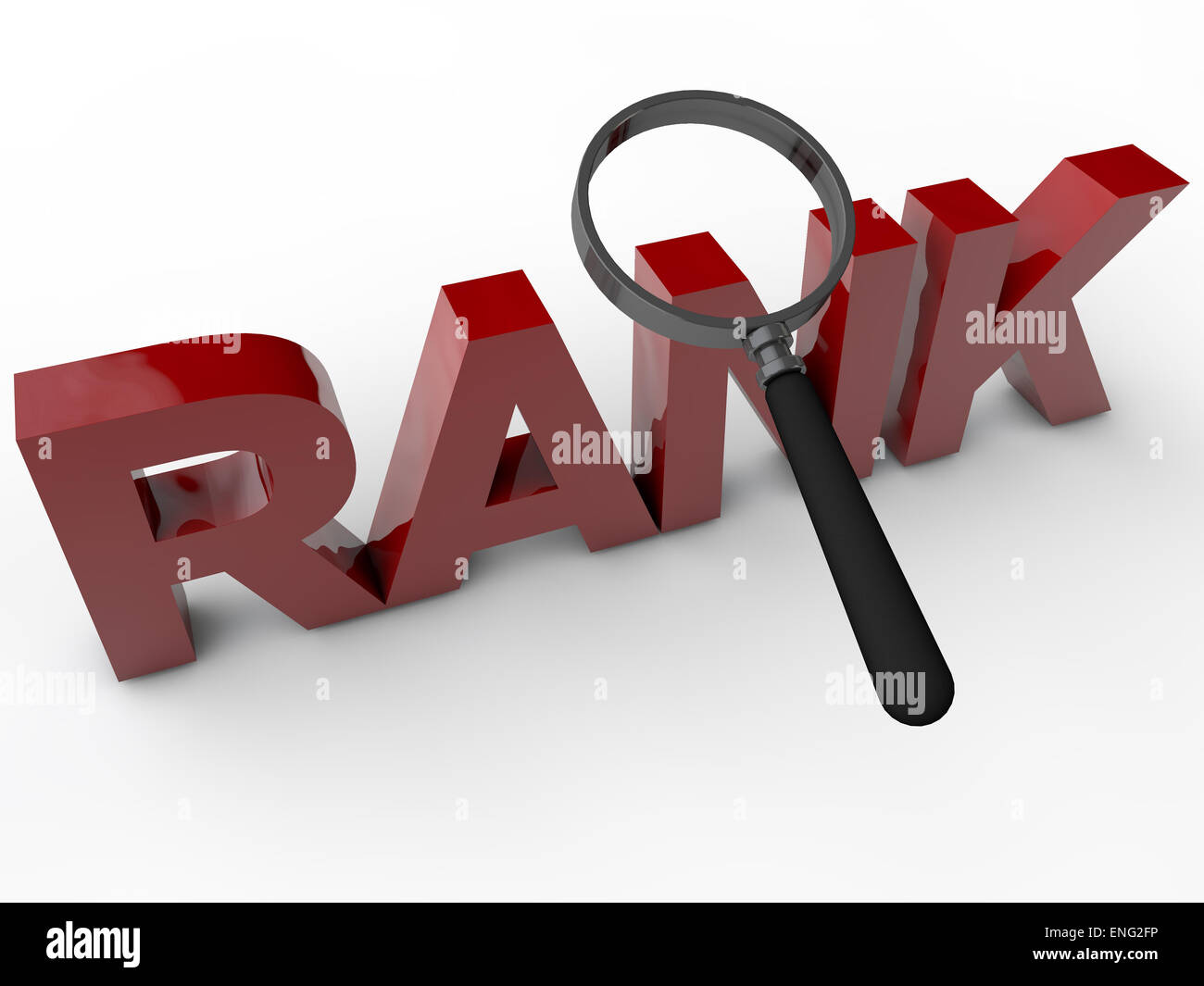 Rank - 3D Text over white Background Stock Photo - Alamy