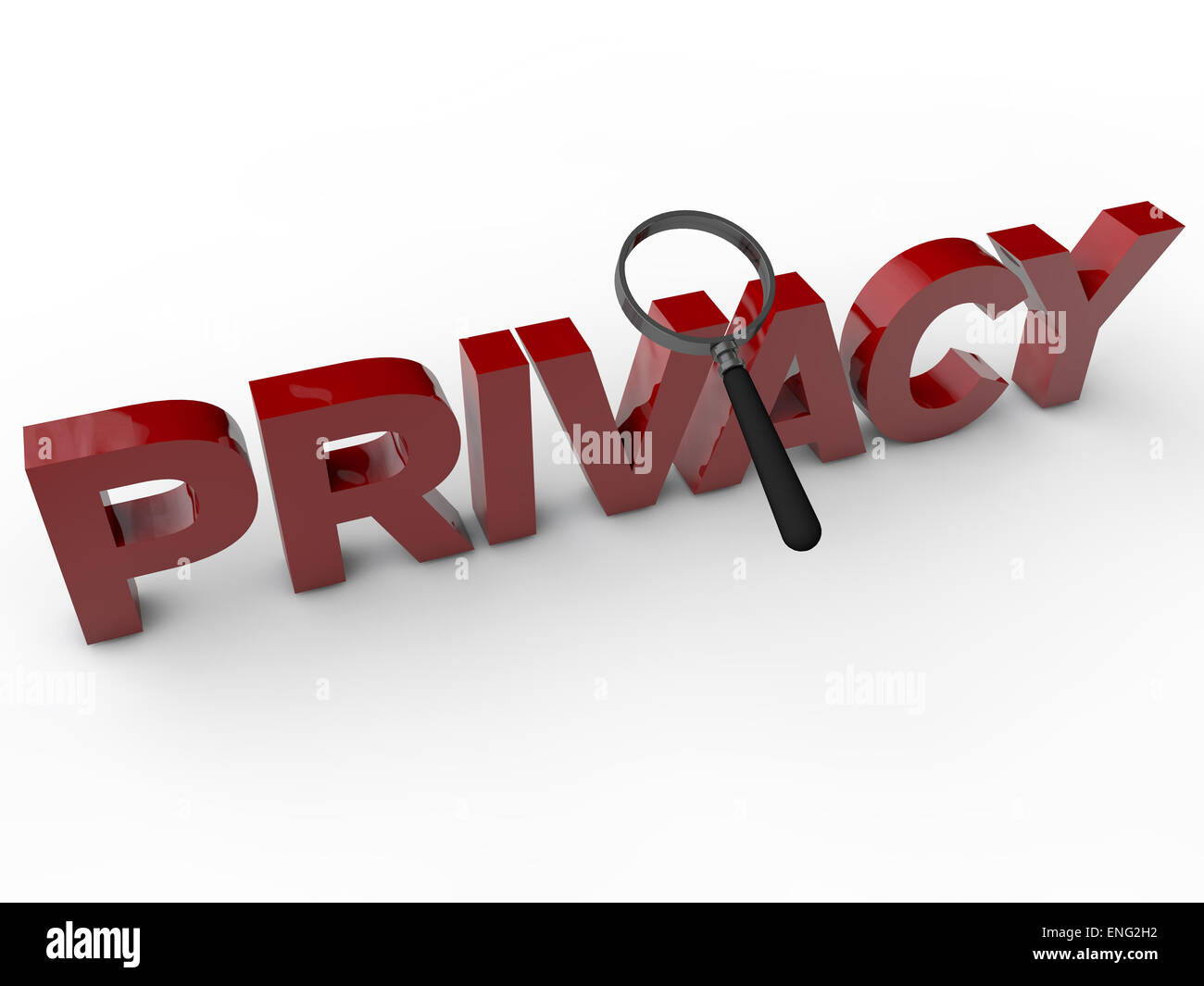 Privacy - 3D Text with magnifier over white background Stock Photo - Alamy