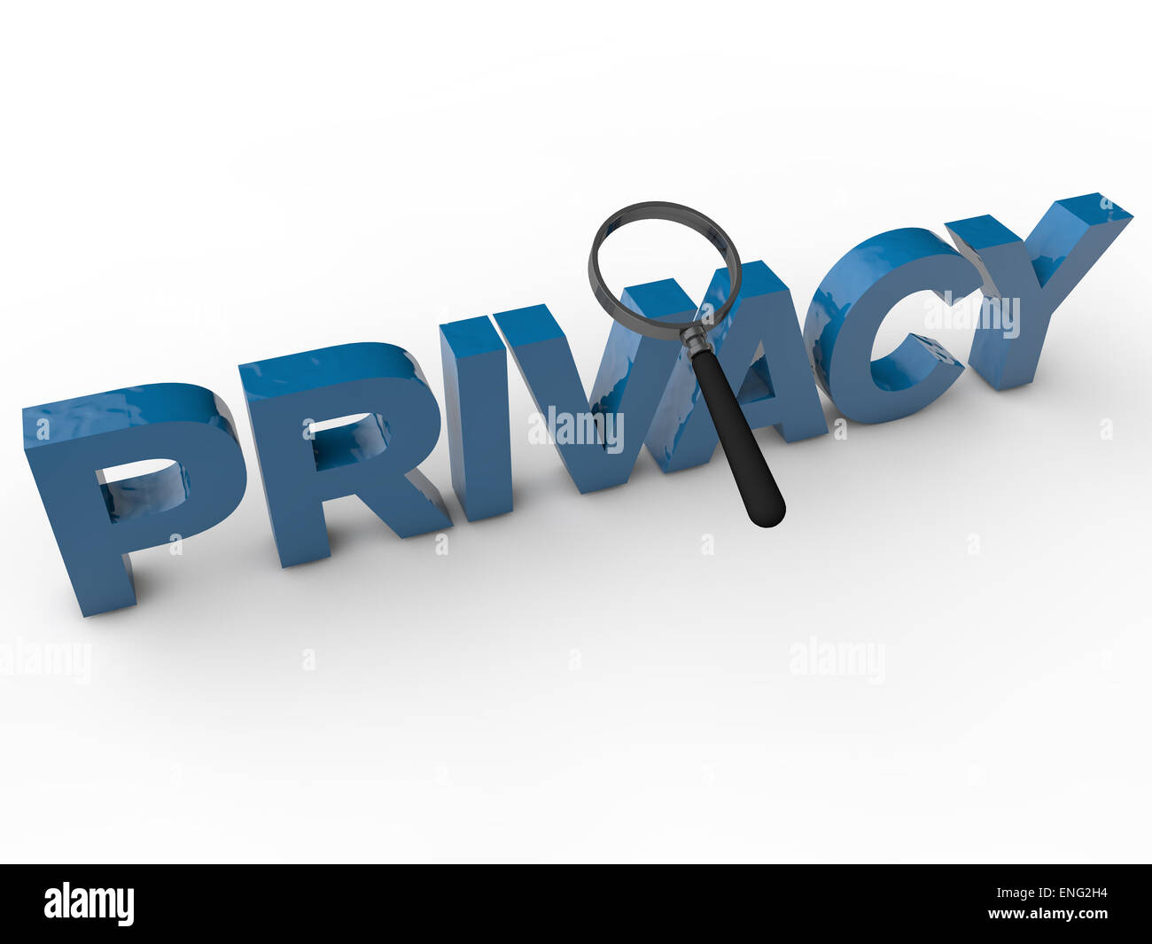 Privacy - 3D Text with magnifier over white background Stock Photo - Alamy