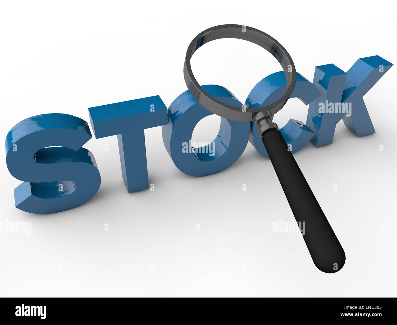 Stock - 3D Text with magnifier over white background Stock Photo - Alamy
