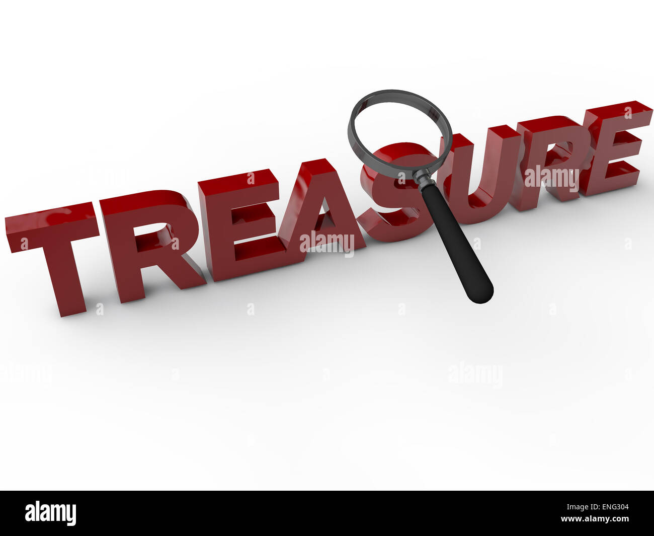 Treasure - 3D Text over white Background Stock Photo - Alamy
