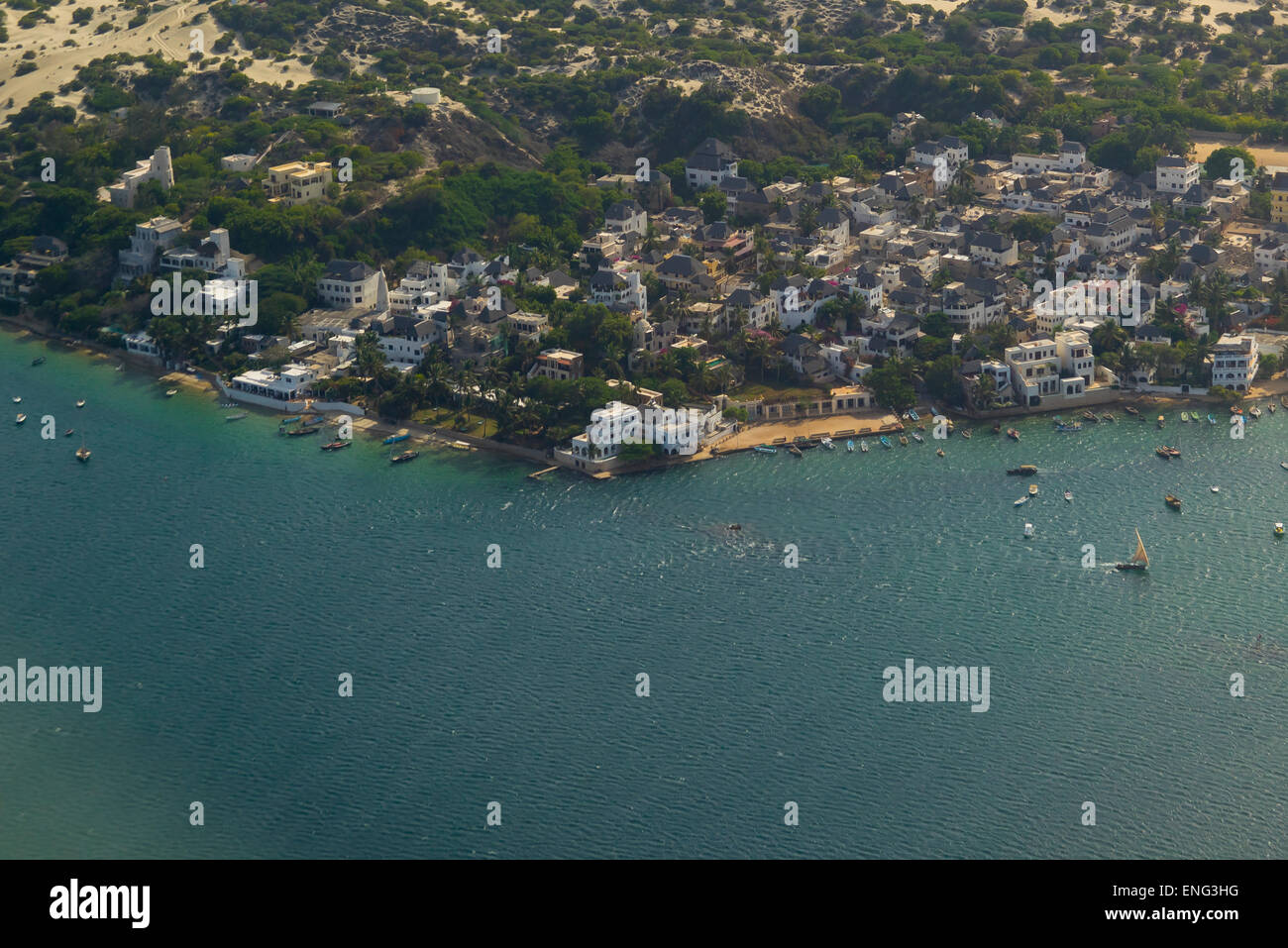 Aerial View Of The Island, Lamu County, Shela, Kenya Stock Photo - Alamy