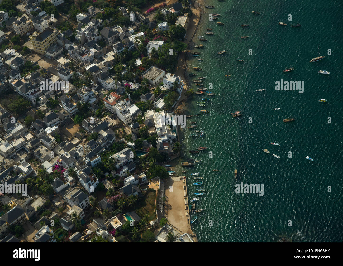 Aerial View Of The Island, Lamu County, Shela, Kenya Stock Photo - Alamy