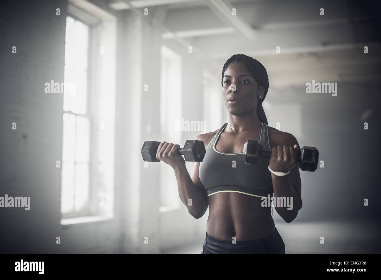 Young afro woman in training hi-res stock photography and images - Alamy