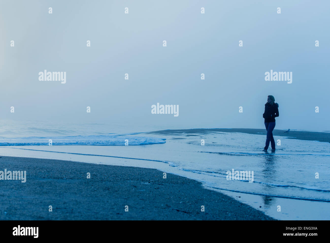 Woman walking on seashore hi-res stock photography and images - Alamy