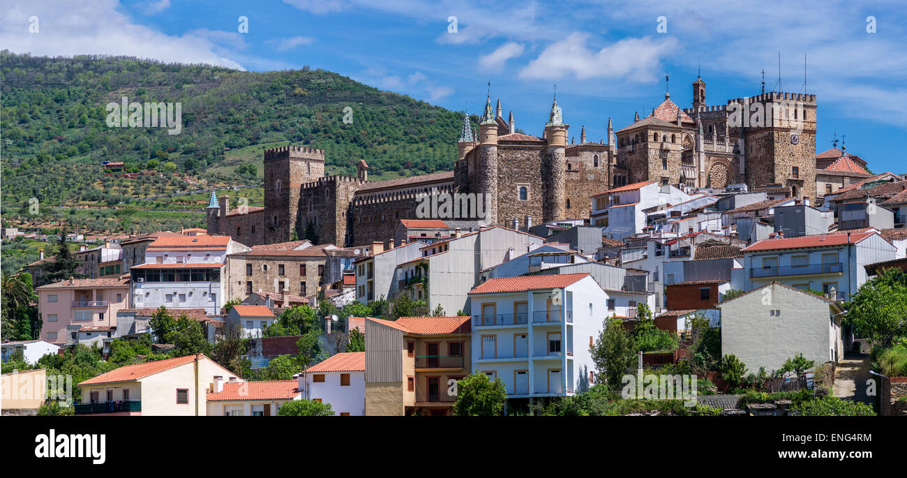 Royal Monastery of Santa Maria de Guadalupe and town of Guadalupe in ...