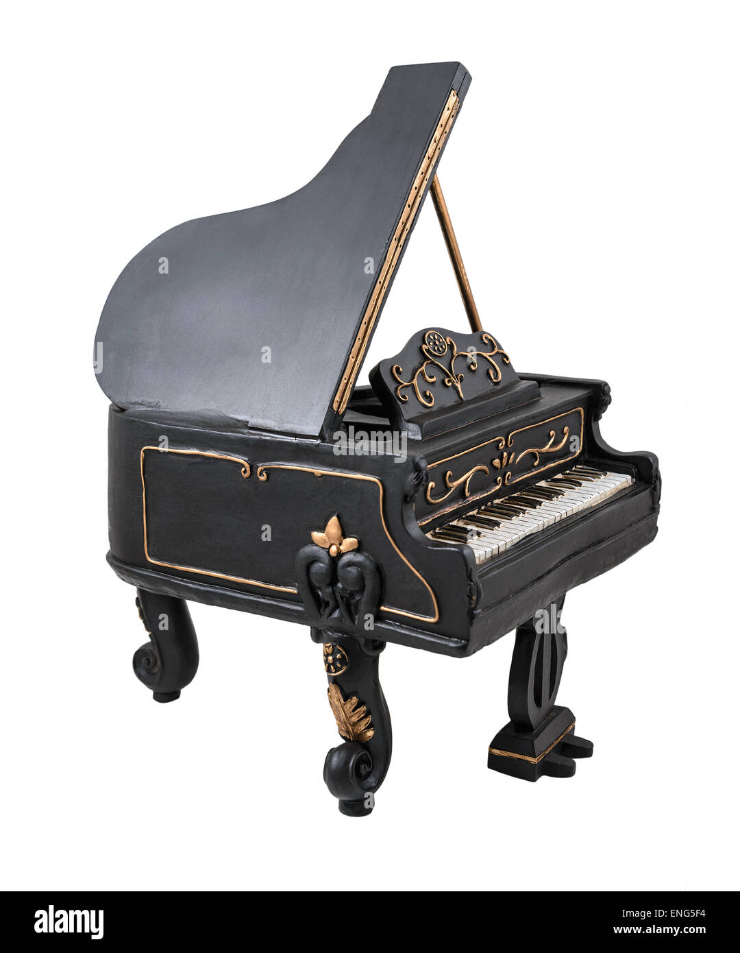 The model of piano is photographed on a white background Stock Photo ...