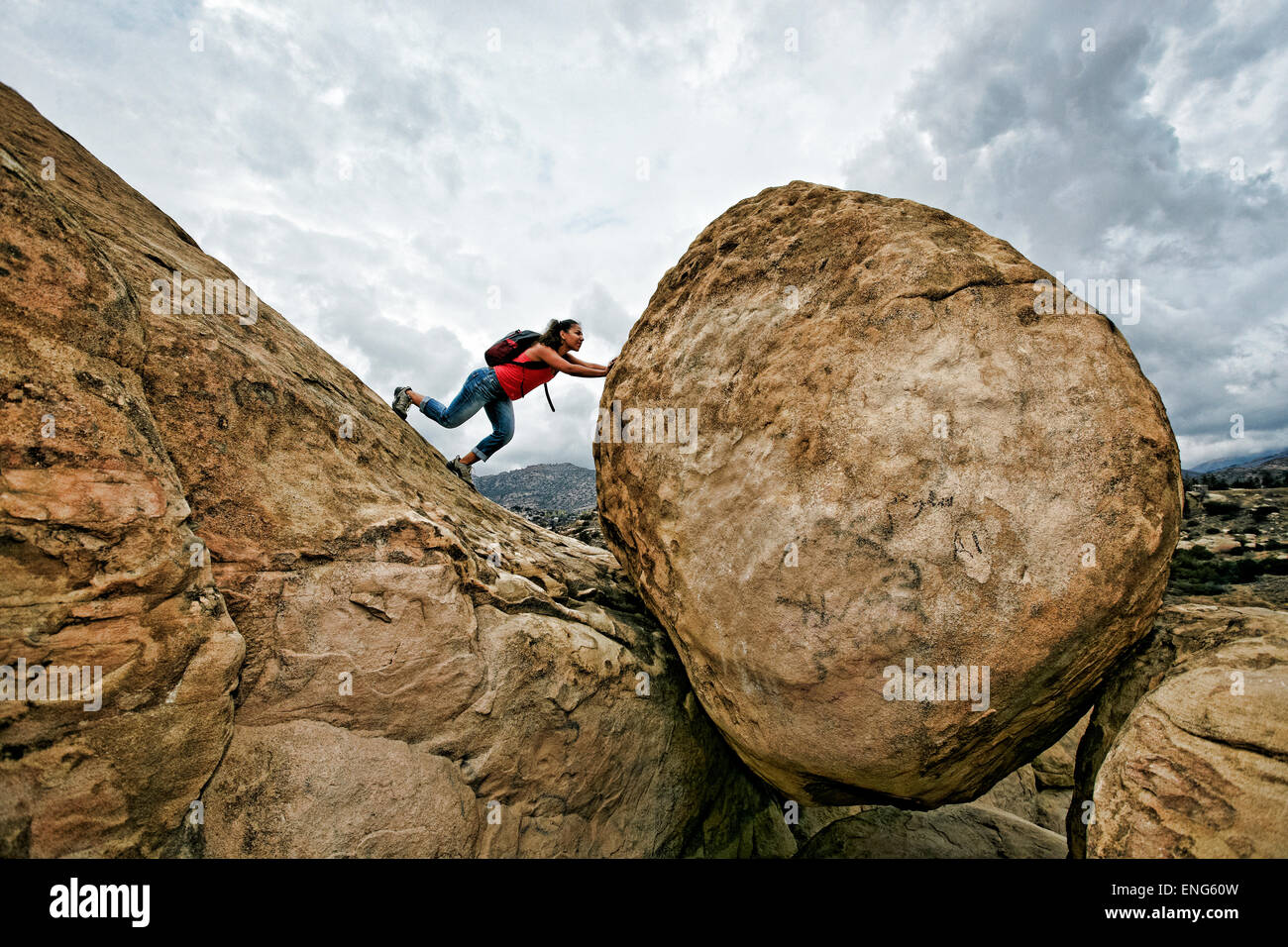Pushing boulder hi-res stock photography and images - Alamy