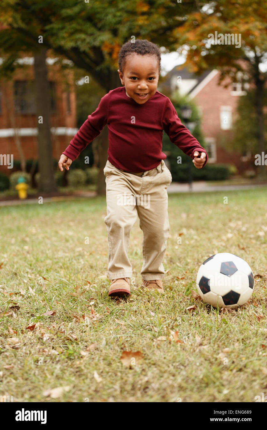 Little Boys Playing Football