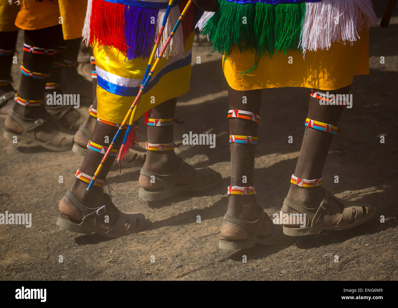 Rendille Tribe Warriors Feet, Turkana Lake, Loiyangalani, Kenya Stock ...