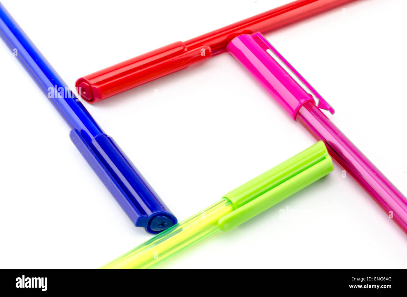 color pen isolated on white background Stock Photo - Alamy