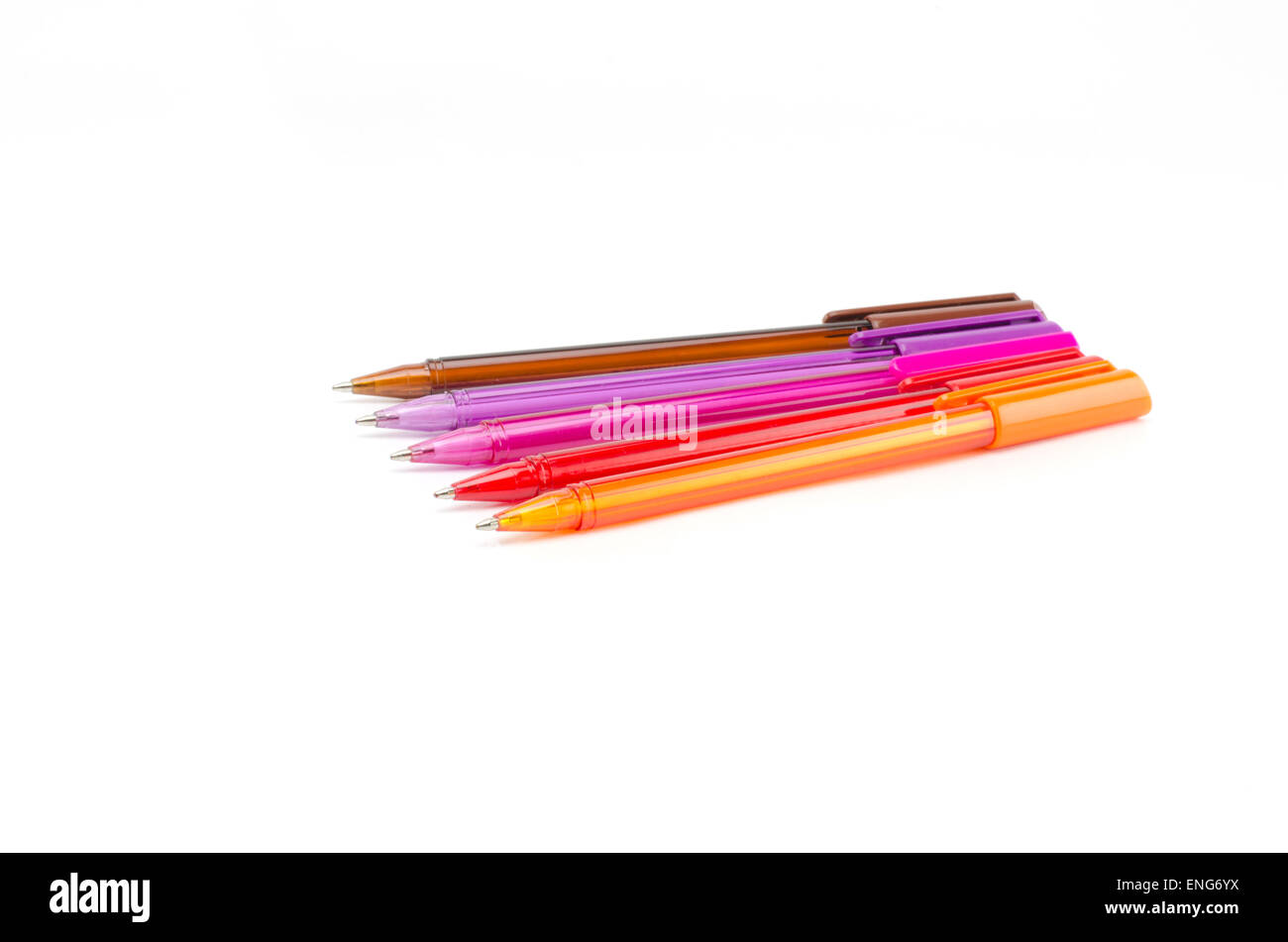 colorful pens isolated on white background Stock Photo - Alamy