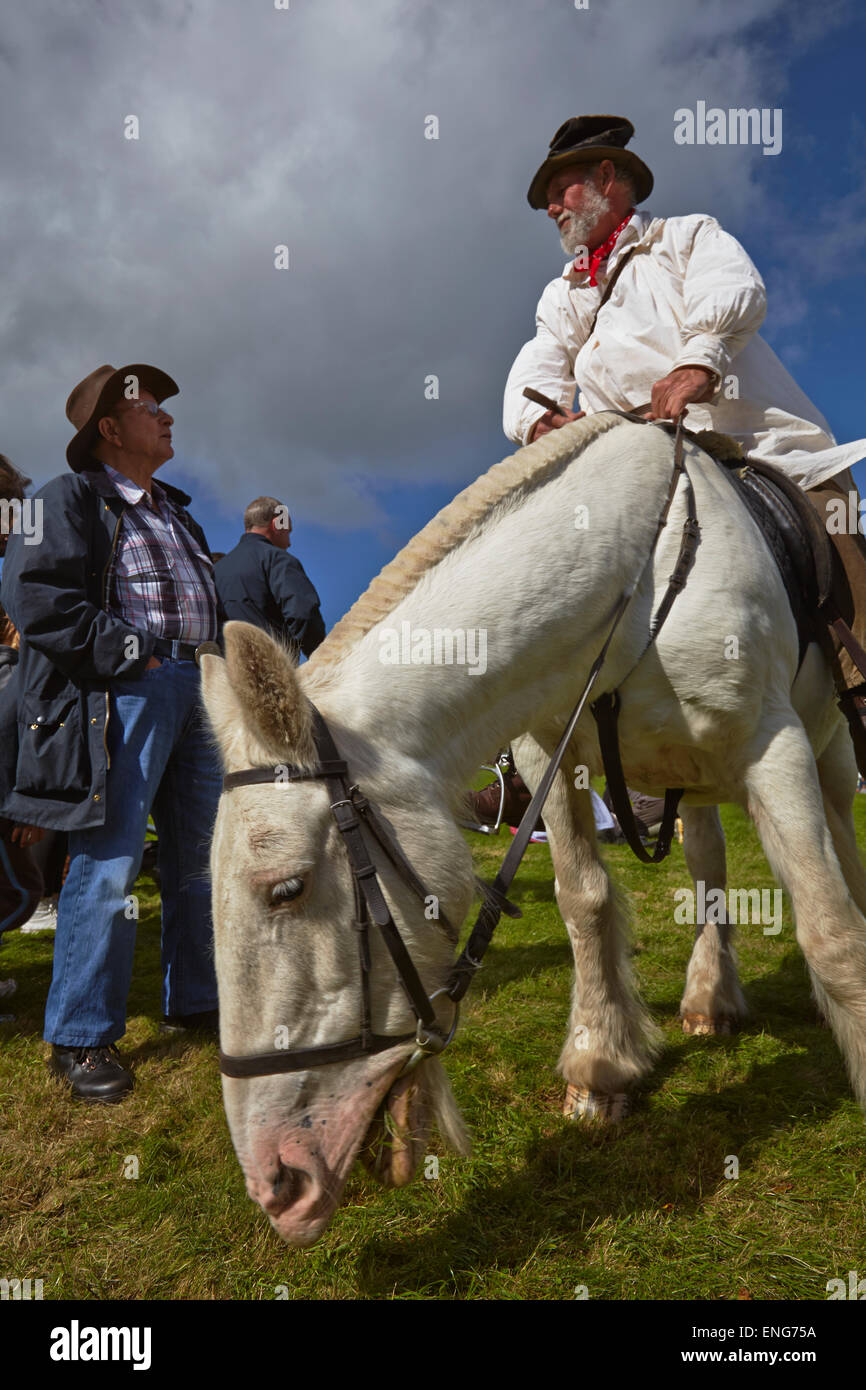 A man playing the Uncle Tom Cobley character, at Widecombe Fair ...