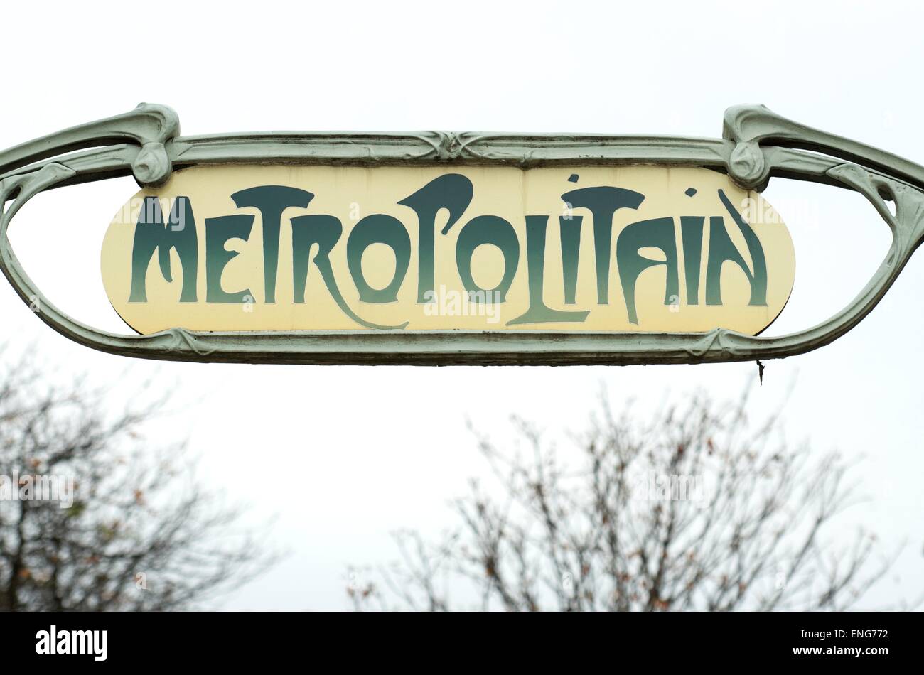 Foreground of a metro signal in Paris, France Stock Photo - Alamy