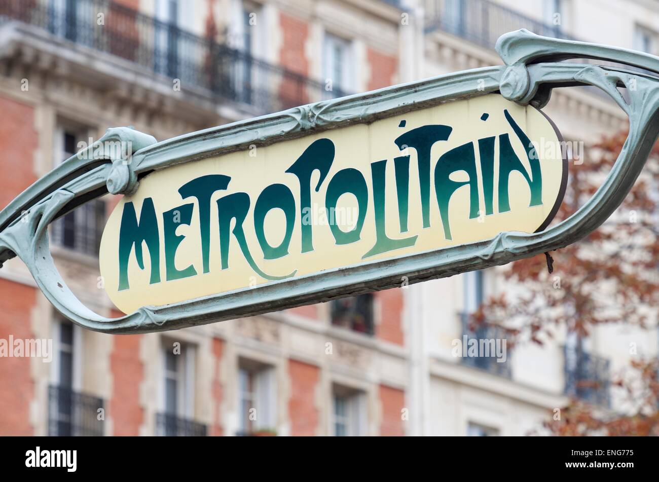 Foreground of a metro signal in Paris, France Stock Photo - Alamy