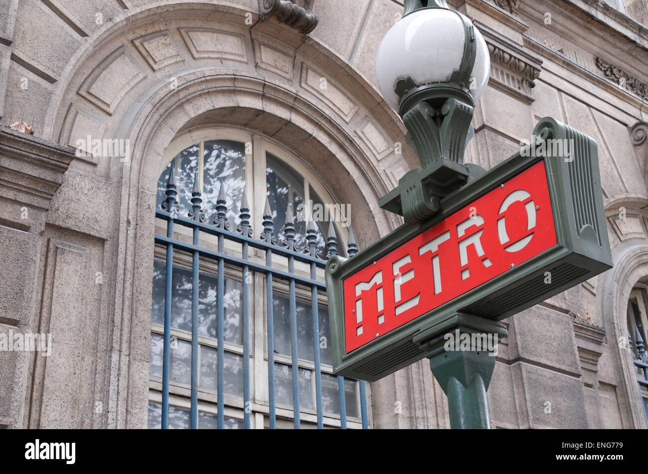 Foreground of a metro signal in Paris, France Stock Photo - Alamy