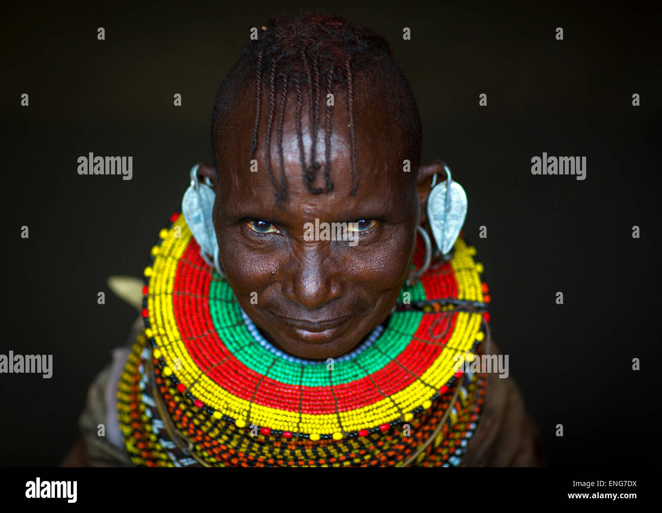 Turkana tribe woman huge necklaces hi-res stock photography and images ...