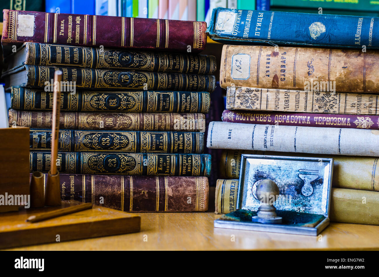 old ancient books in old Prussian language Stock Photo - Alamy