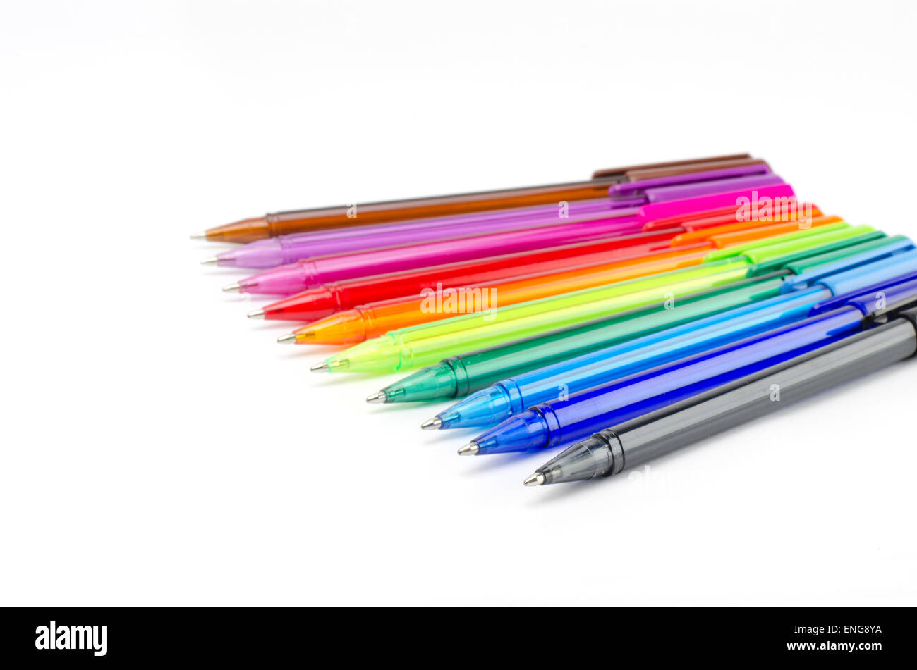 colorful pens isolated on white background Stock Photo - Alamy