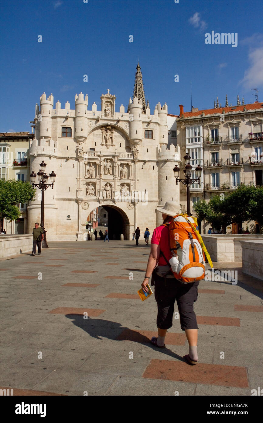 Bridge and Arch of Santa Maria, Burgos. Spain Stock Photo - Alamy