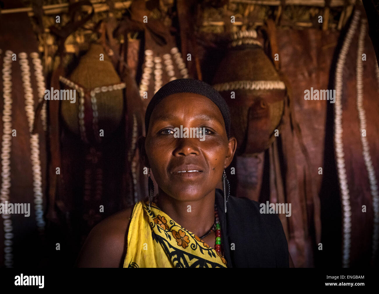 Borana Tribe Woman Inside A Hut, Marsabit District, Marsabit, Kenya ...