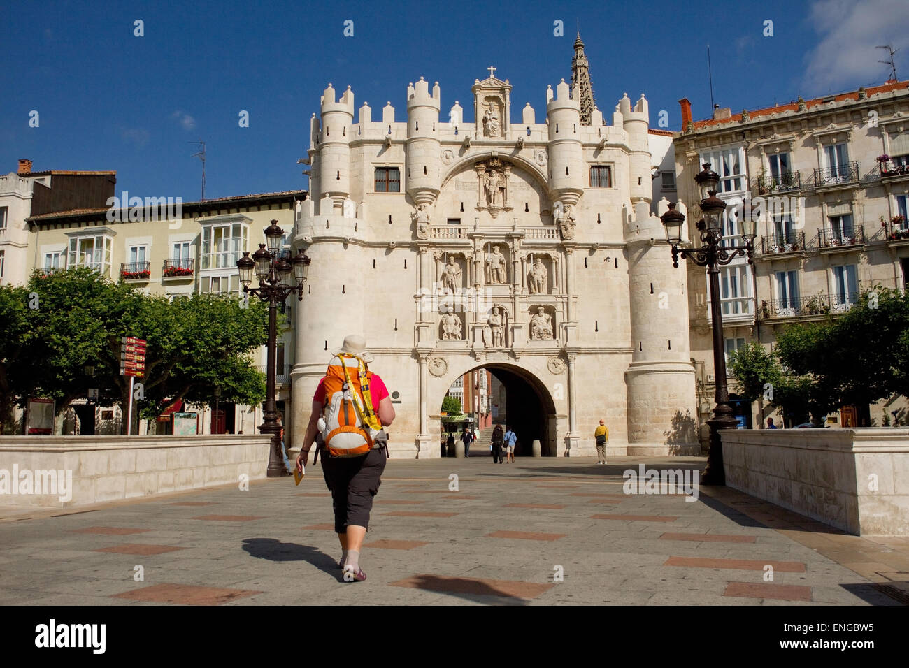Bridge and Arch of Santa Maria, Burgos. Spain Stock Photo - Alamy