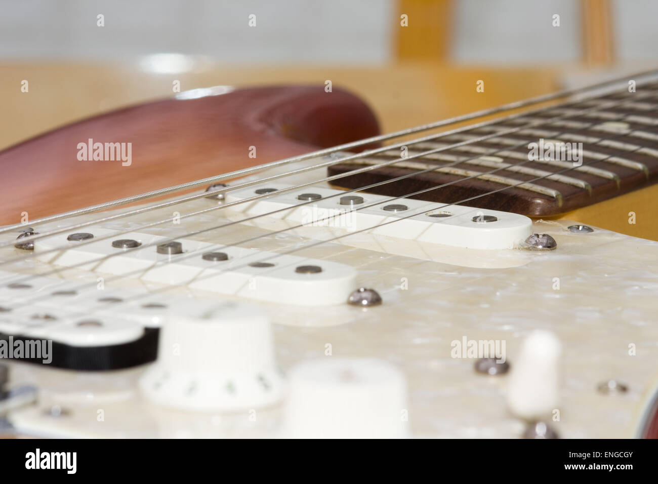 Electric Guitar Stringed Instrument closeup macro shot Stock Photo - Alamy
