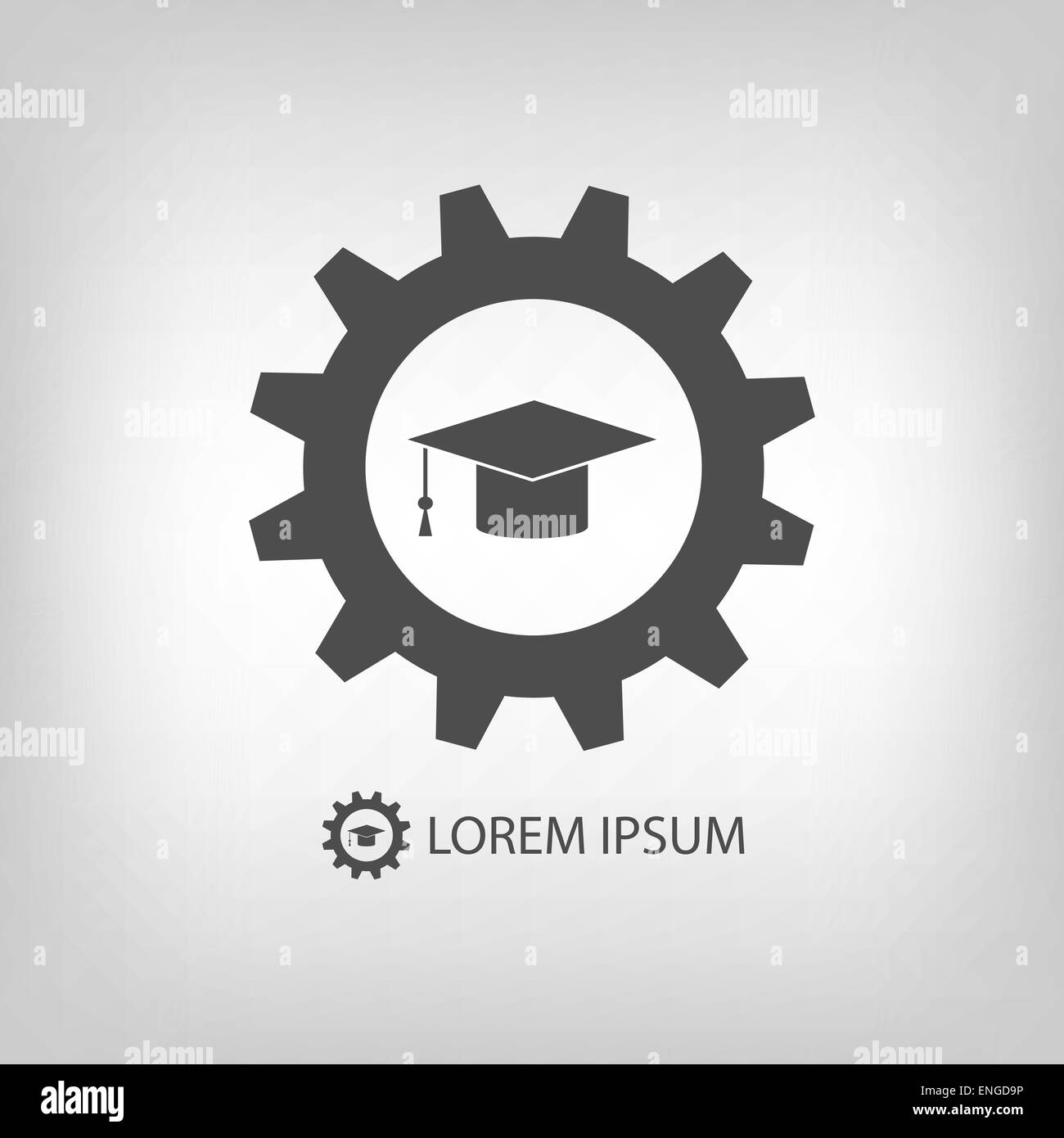 Grey engineering education logo Stock Photo - Alamy