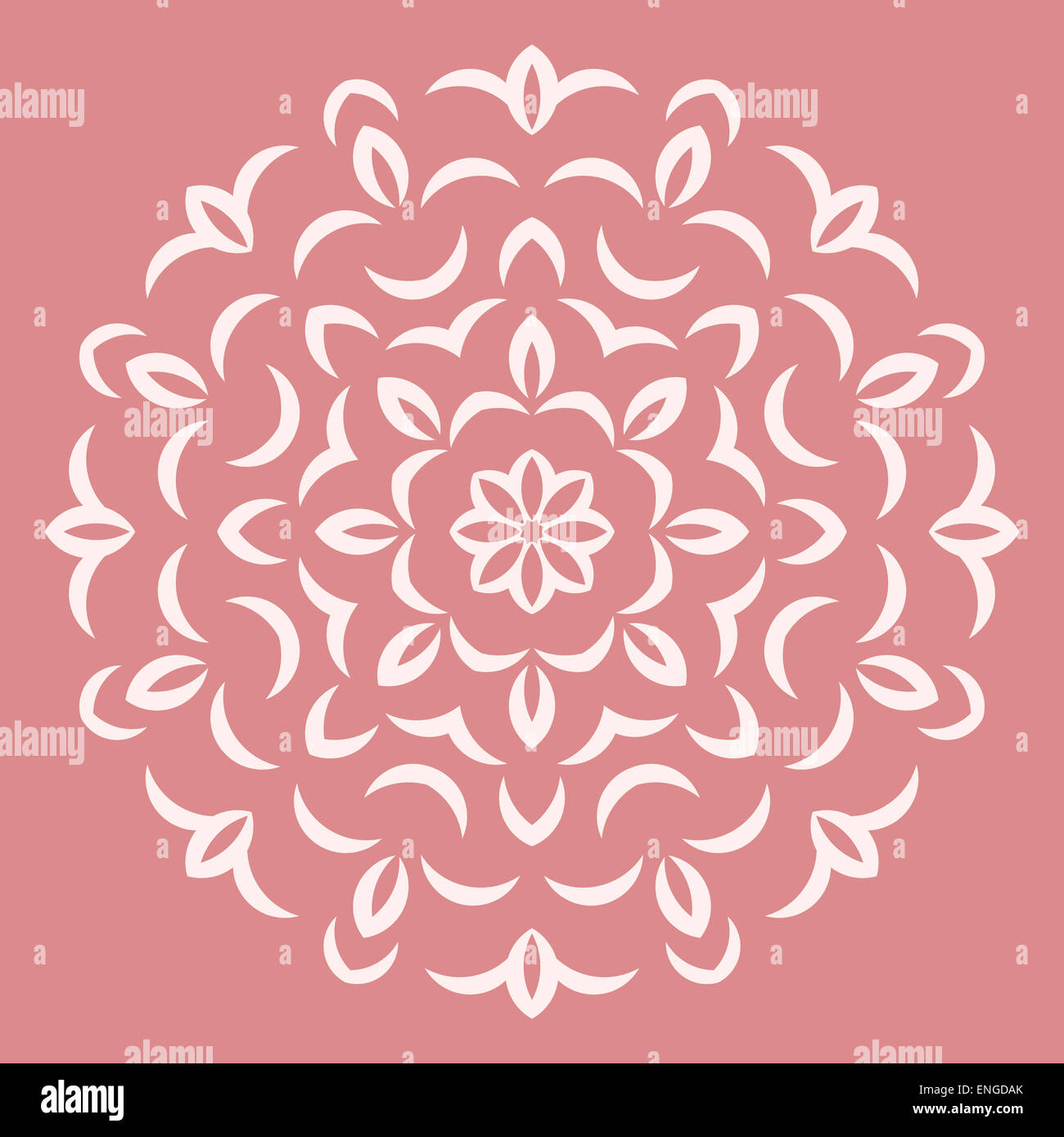 Round white flower pattern on pink background Stock Photo - Alamy