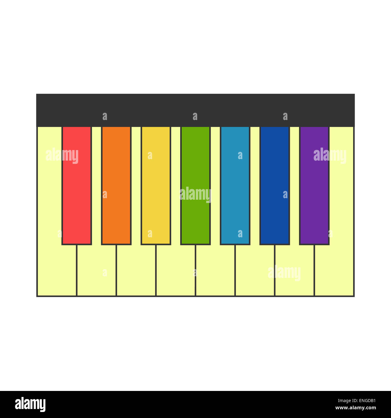 Piano with colorful keys Stock Photo - Alamy