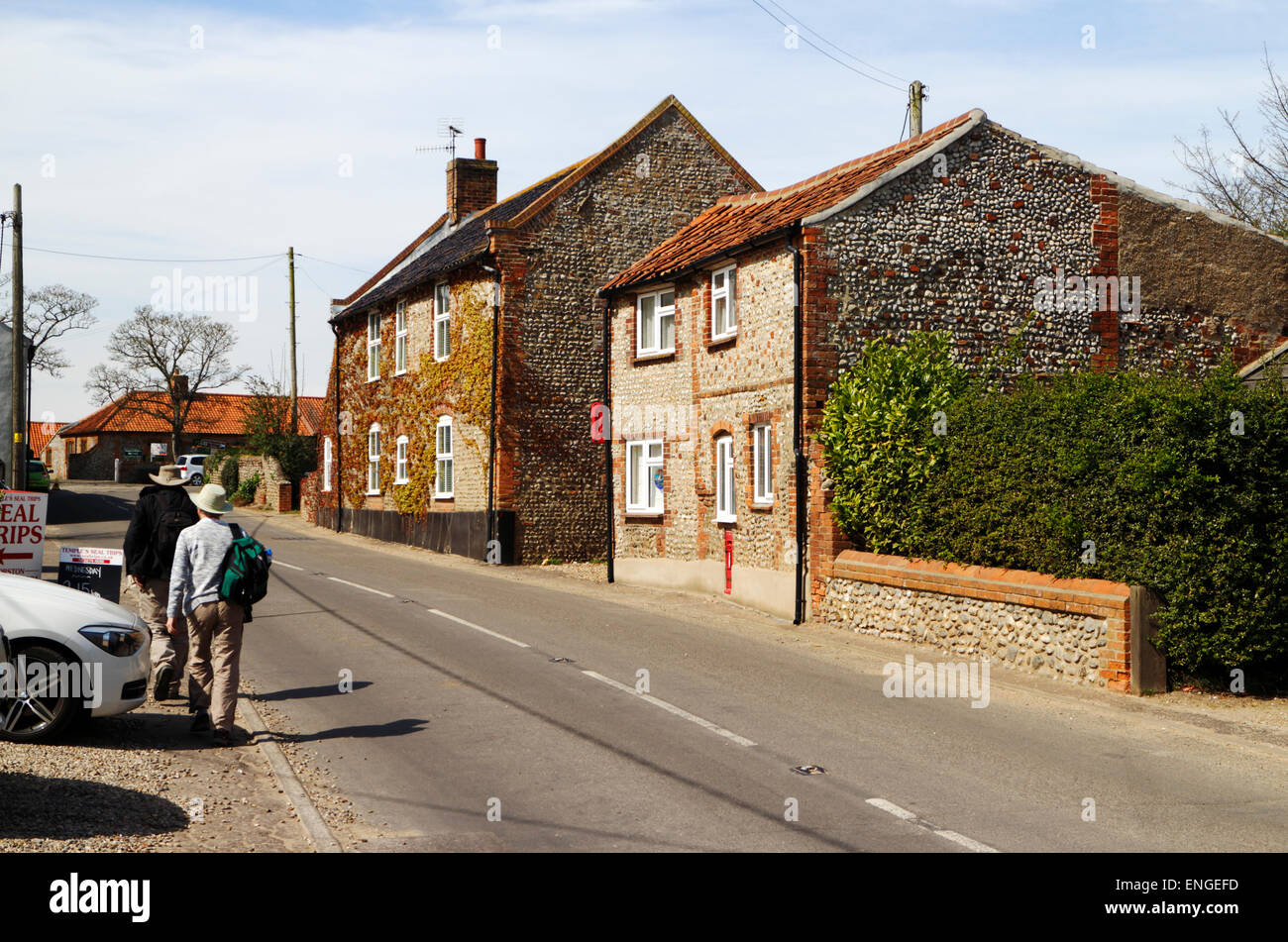 The A149 coast road running through the village of Morston in North ...
