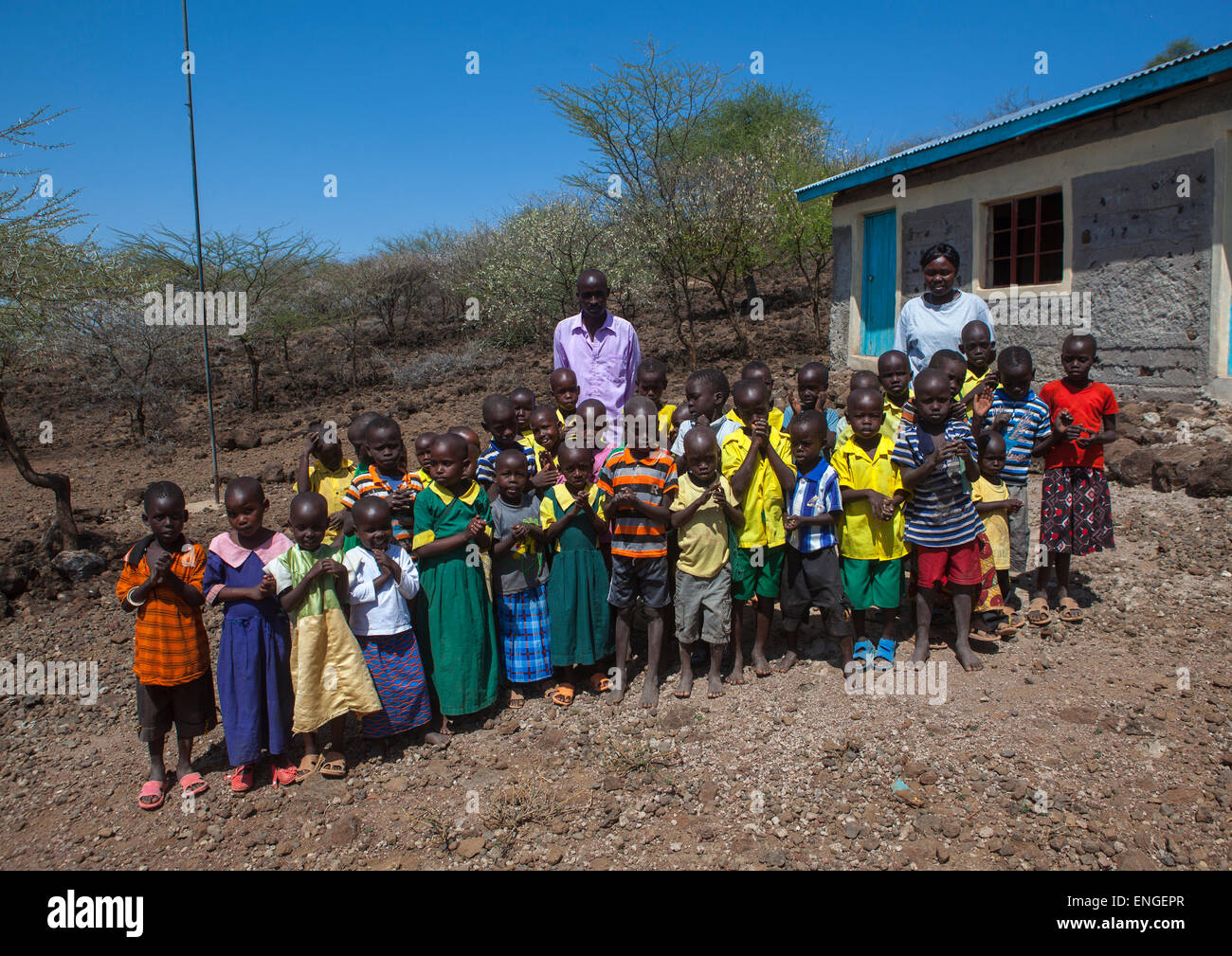Children In A Local School With Teatchers, Baringo County, Baringo ...