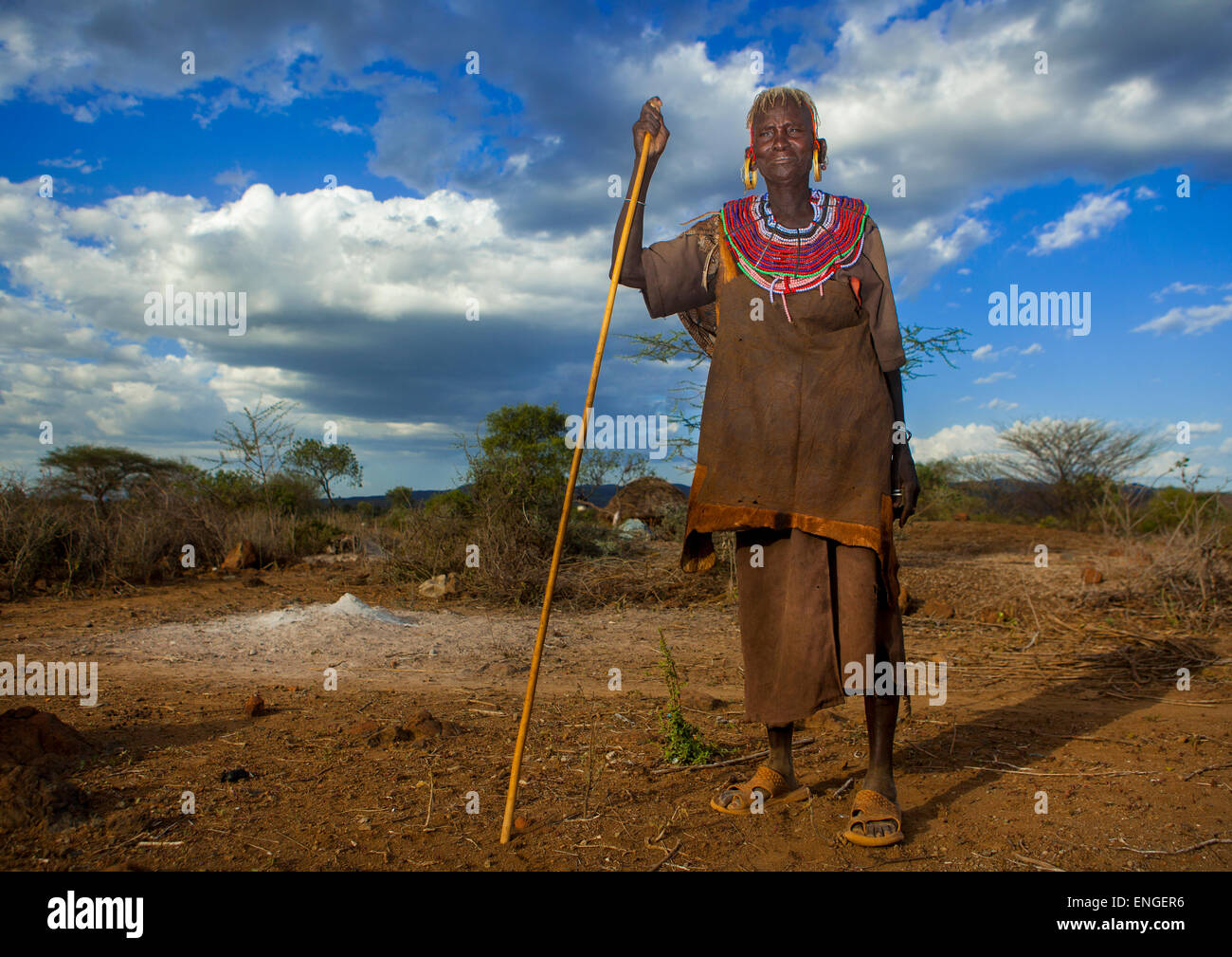 A Pokot Woman Wears Large Necklaces Made From The Stems Of Sedge Grass ...