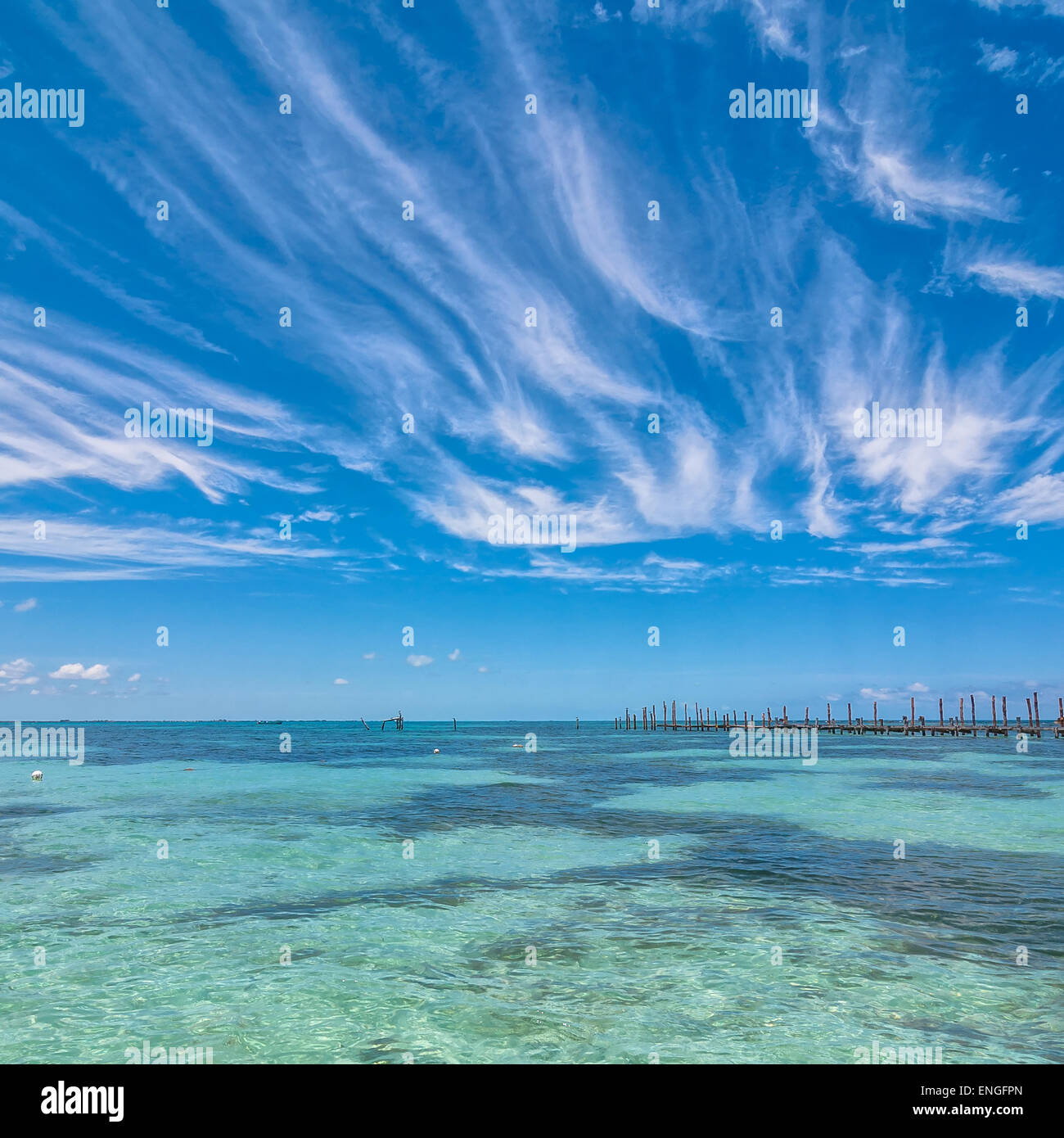 tropical sea on famous Playa del Norte beach in Isla Mujeres, Mexico ...