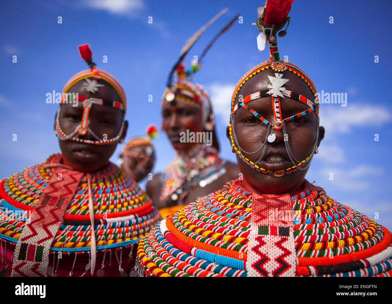 Rendille Tribe Men And Women, Turkana Lake, Loiyangalani, Kenya Stock ...