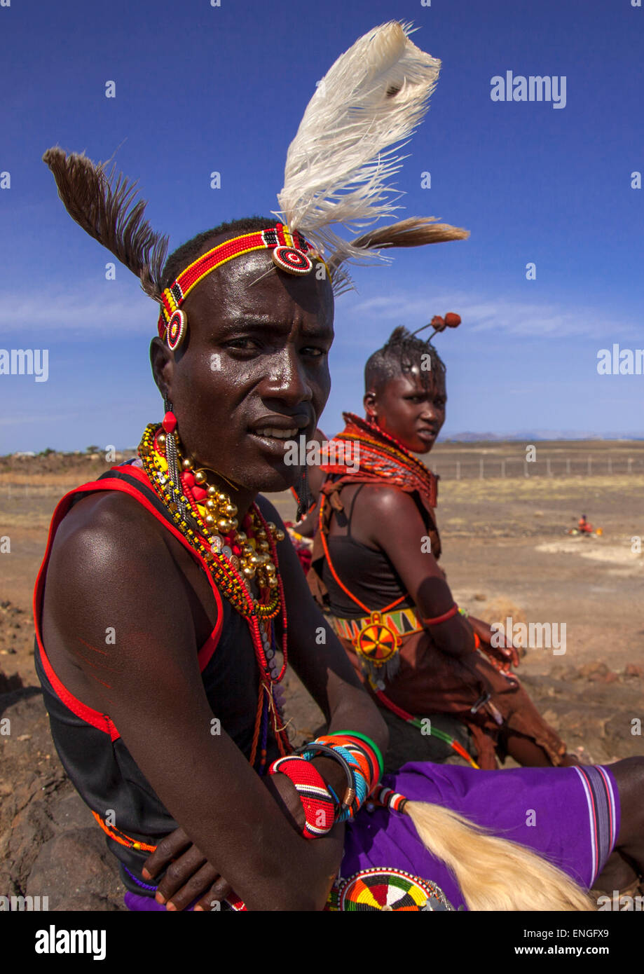 Turkana Tribe Couple, Turkana Lake, Loiyangalani, Kenya Stock Photo - Alamy