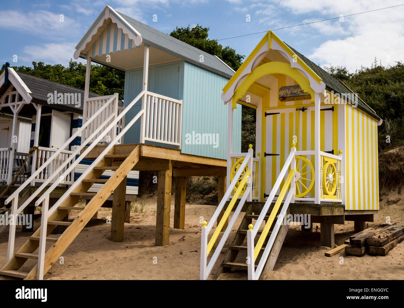 Brightly Coloured Beach Huts at on the Award Winning Beach at Wells ...