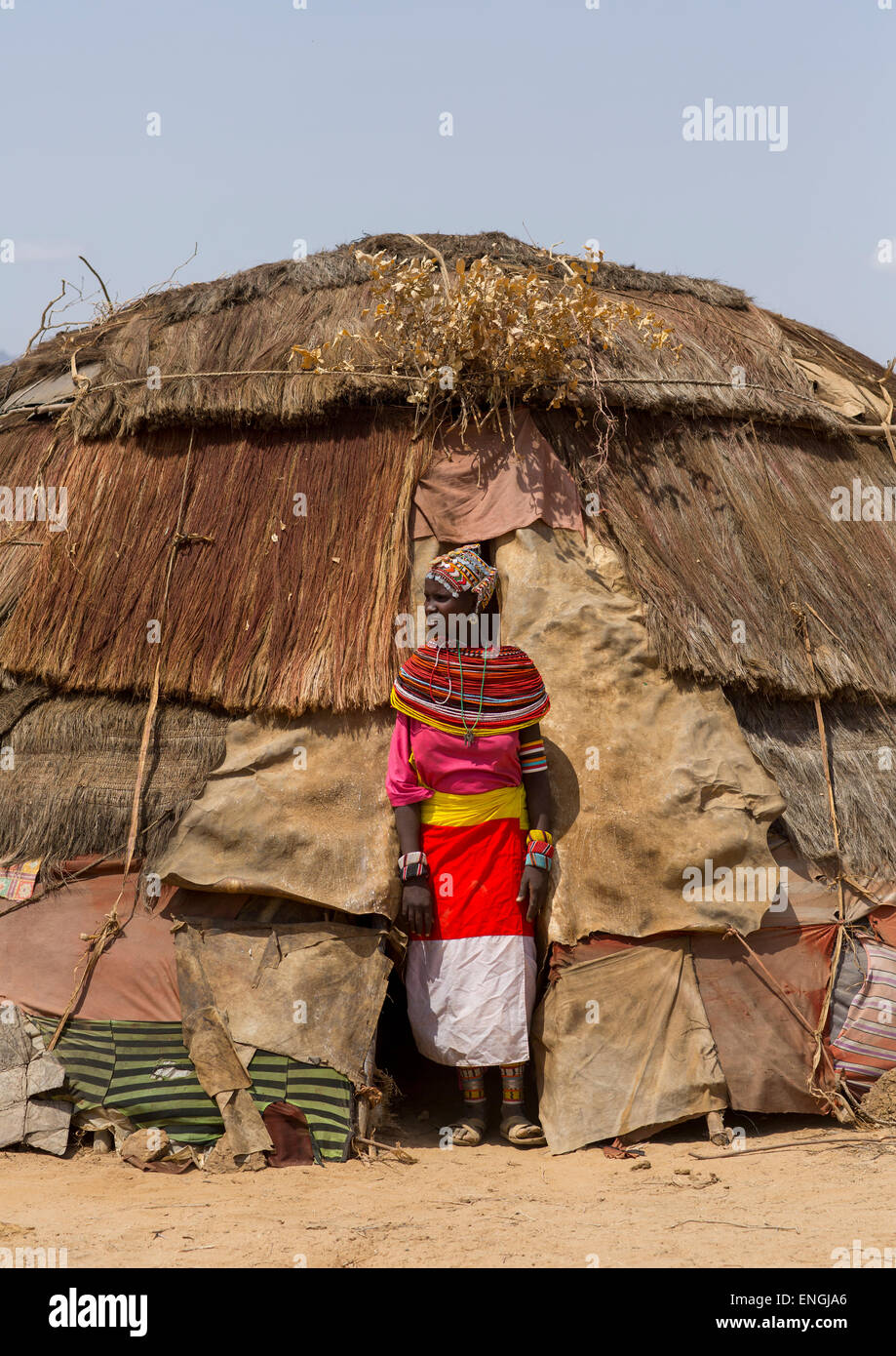 Rendille Tribeswoman Wearing Traditional Headdress And Jewellery ...