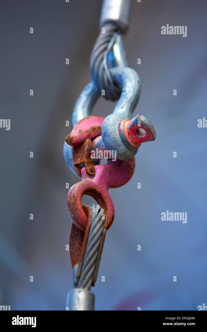 Close up of a metal hook on a construction site Stock Photo - Alamy