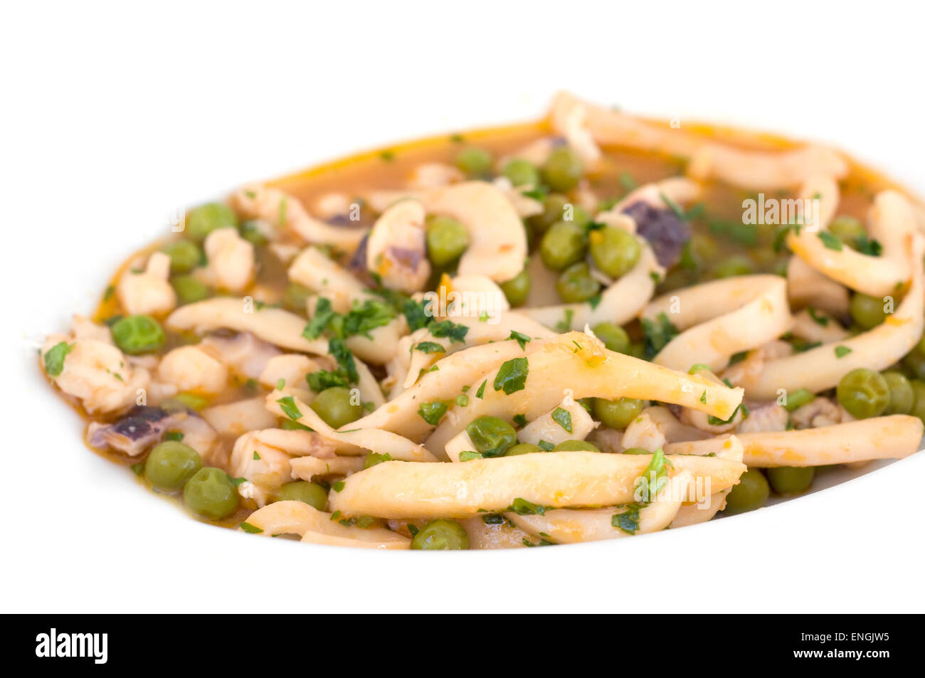 Cuttlefish with peas Stock Photo - Alamy