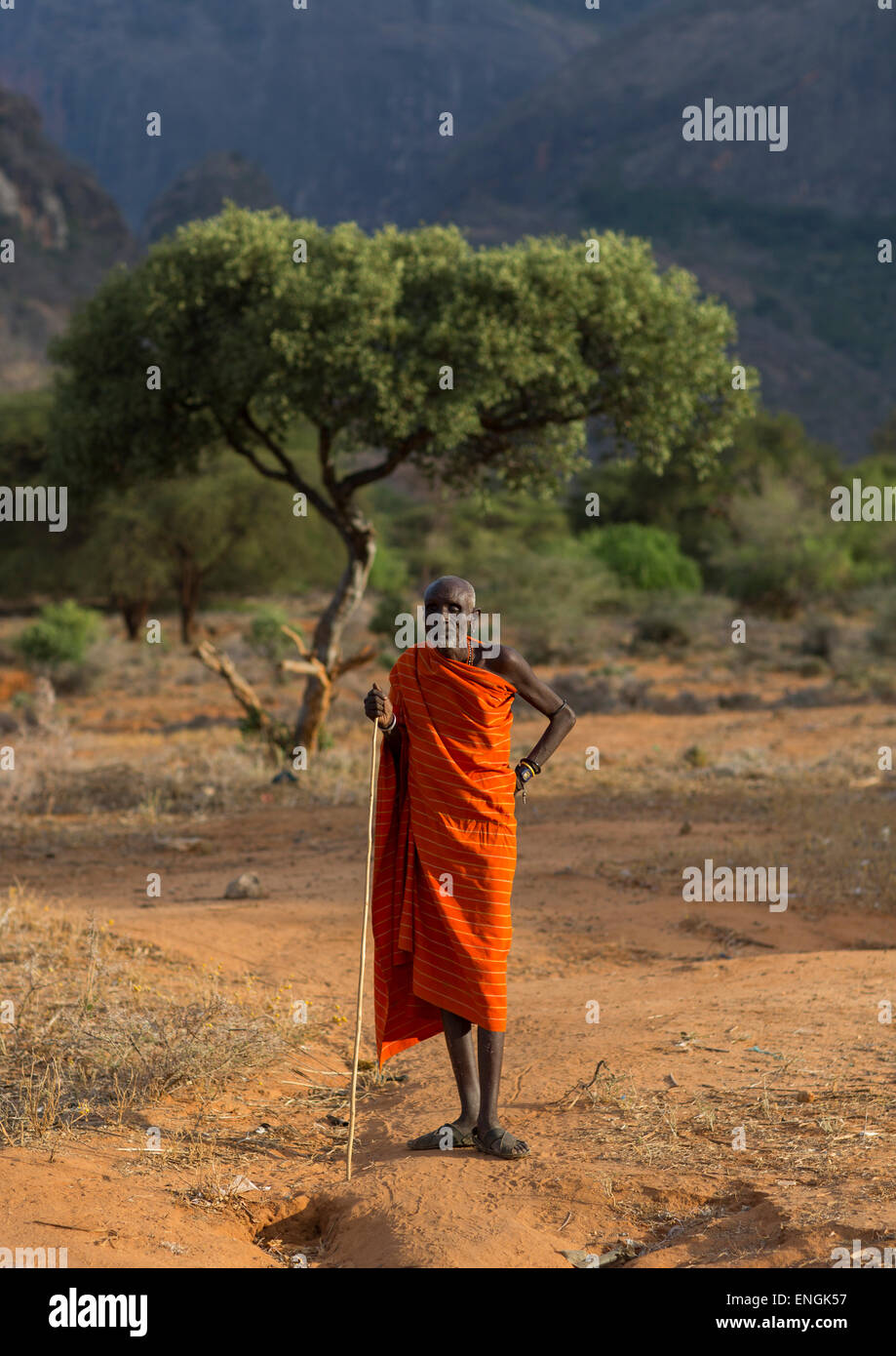 Rendille Blind Tribe Old Man, Marsabit District, Ngurunit, Kenya Stock ...