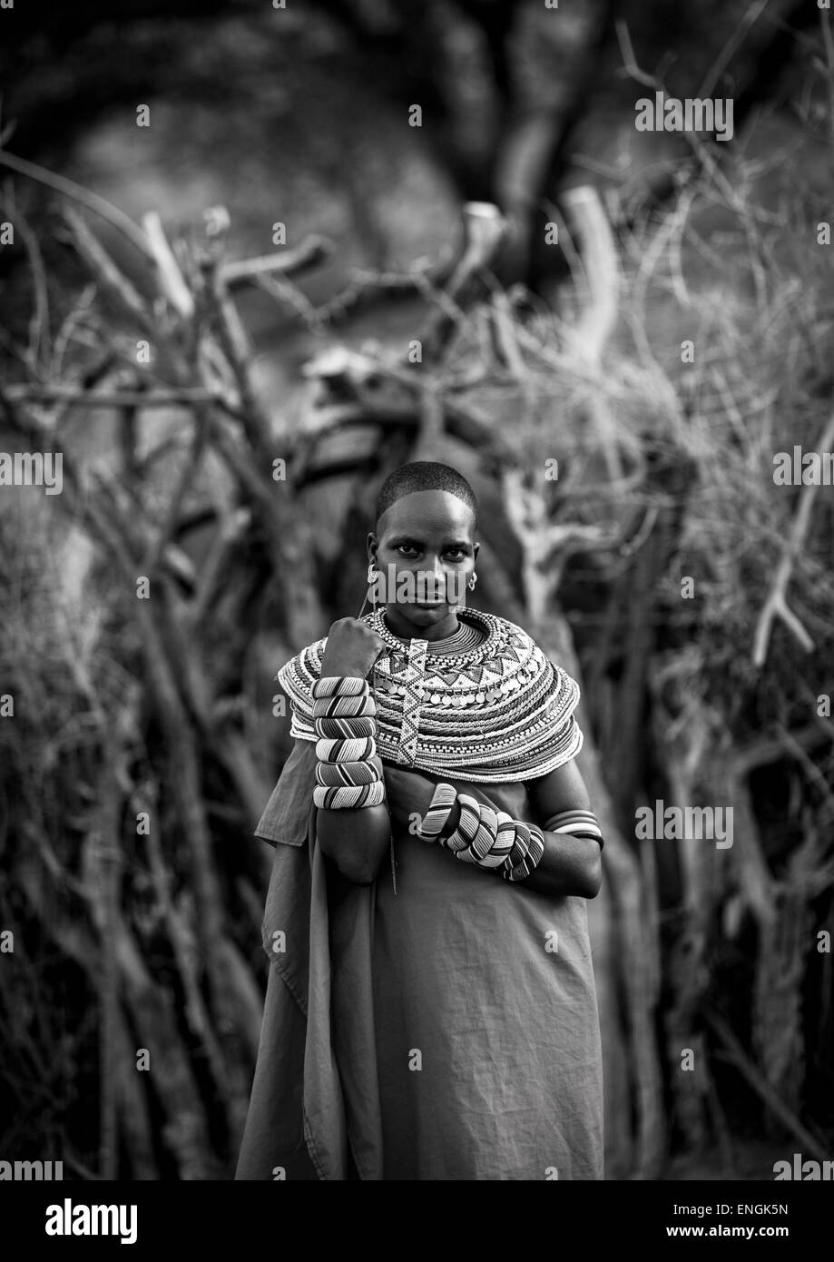 Portrait Of A Rendille Tribeswoman, Marsabit District, Ngurunit, Kenya ...