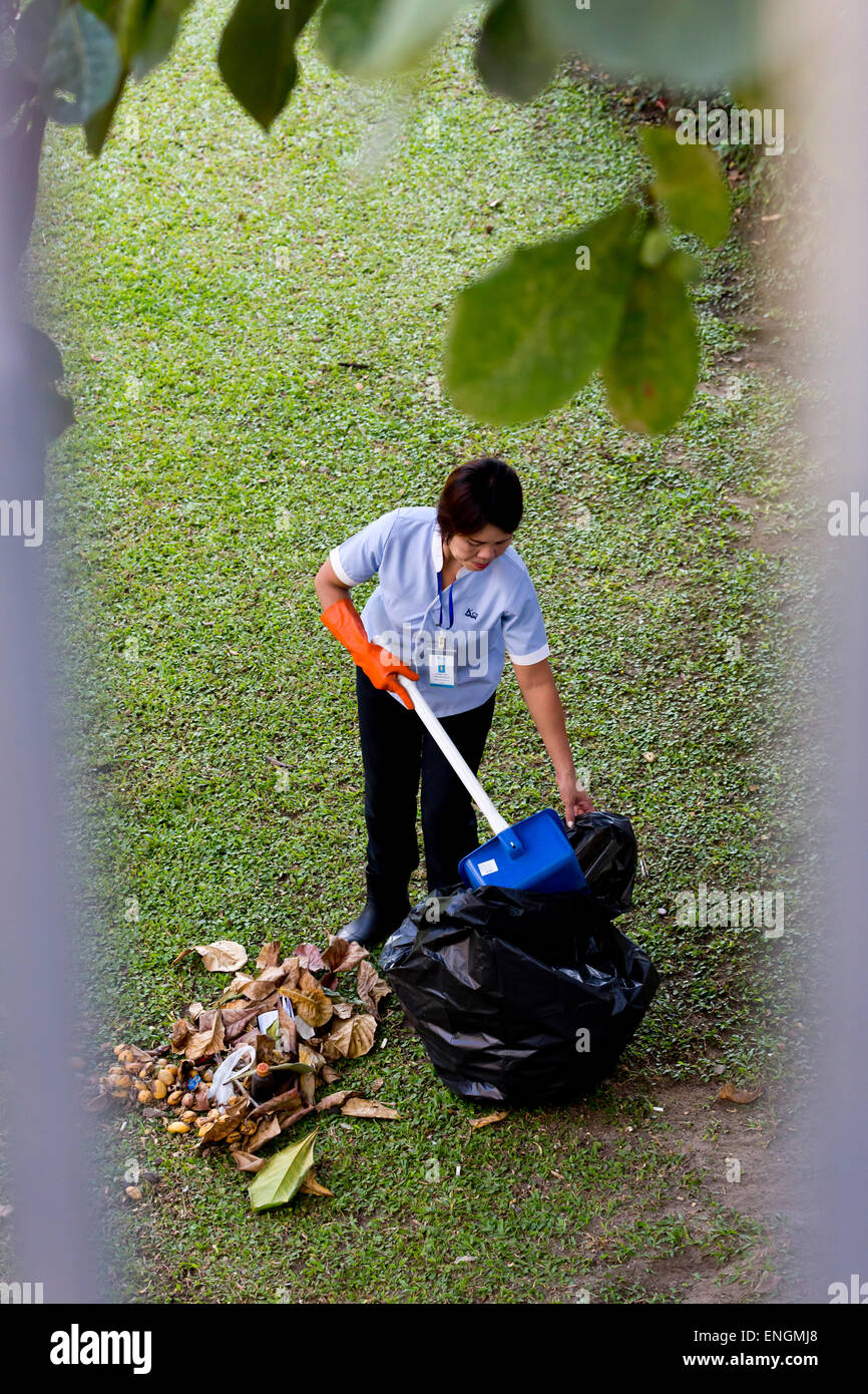 Asian cleaner worker outdoor hi-res stock photography and images - Alamy
