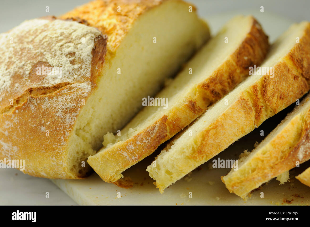 Italian Bread Loaf, Slice Stock Photo - Alamy