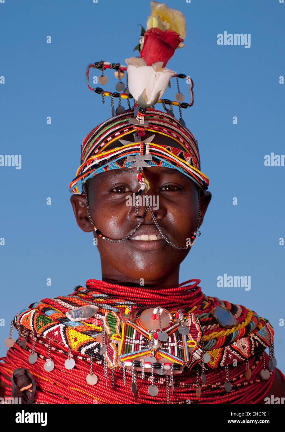 Rendille Tribeswoman Wearing Traditional Headdress And Jewellery ... Rendille Tribeswoman Wearing Traditional Headdress And Jewellery ...