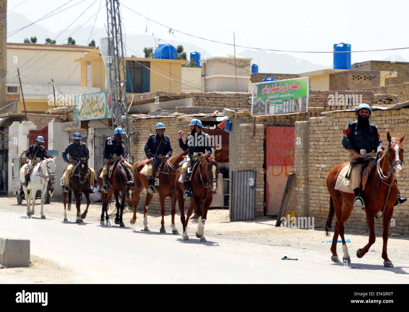 Horse riders of Quetta Police are patrolling to maintained law and ...