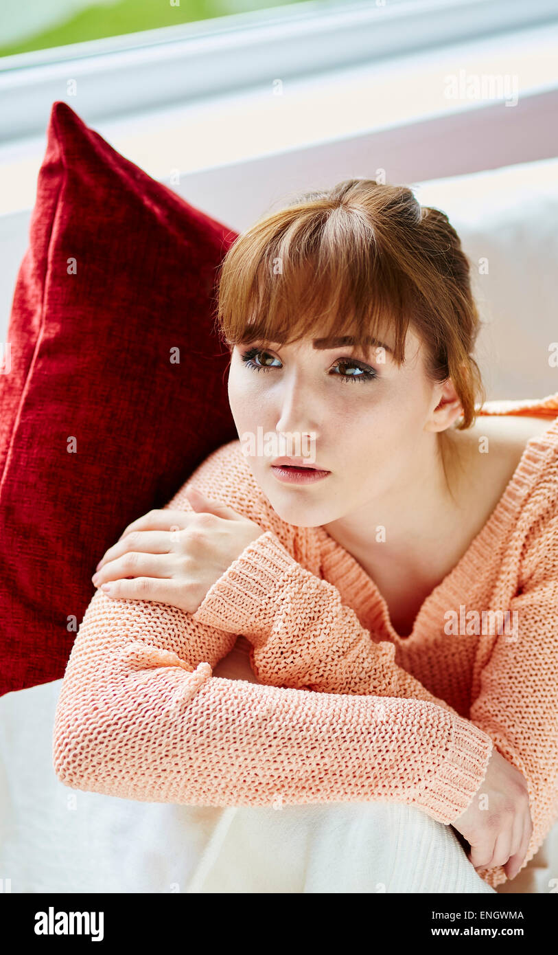 Sad looking girl Stock Photo - Alamy