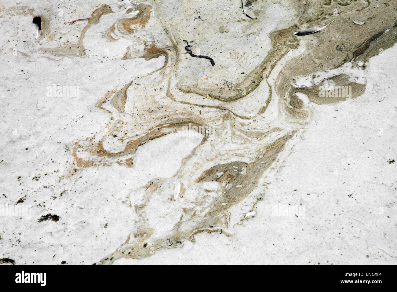 Toxic Oil Spill Washup Stock Photo - Alamy