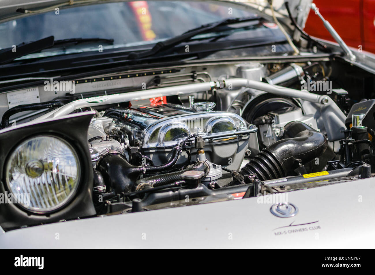 Engine compartment of a Mazda MX-5 Stock Photo - Alamy