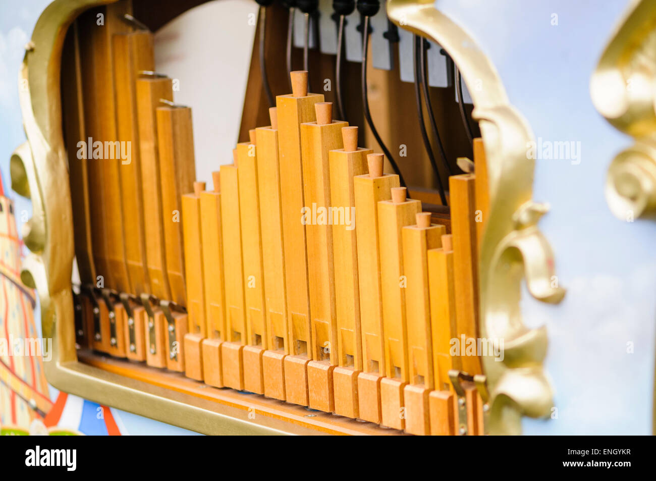 Wooden pipes on an Charles Marenghi & Cie automated pneumatic organ ...